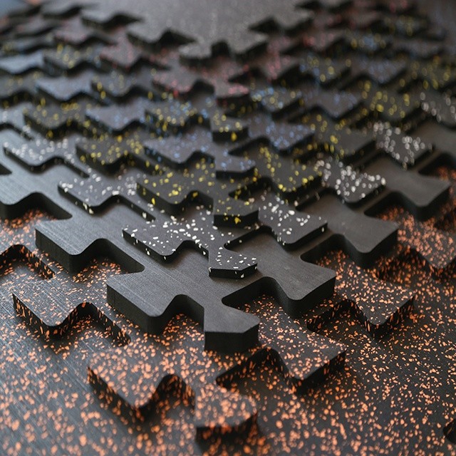 Recycled SBR EPDM Granules Rubber Flooring Mat Interlocking Anti ...